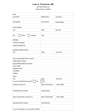 Fillable Online Laura Timmerman, M.D.: Orthopedic Care In Walnut Creek ...