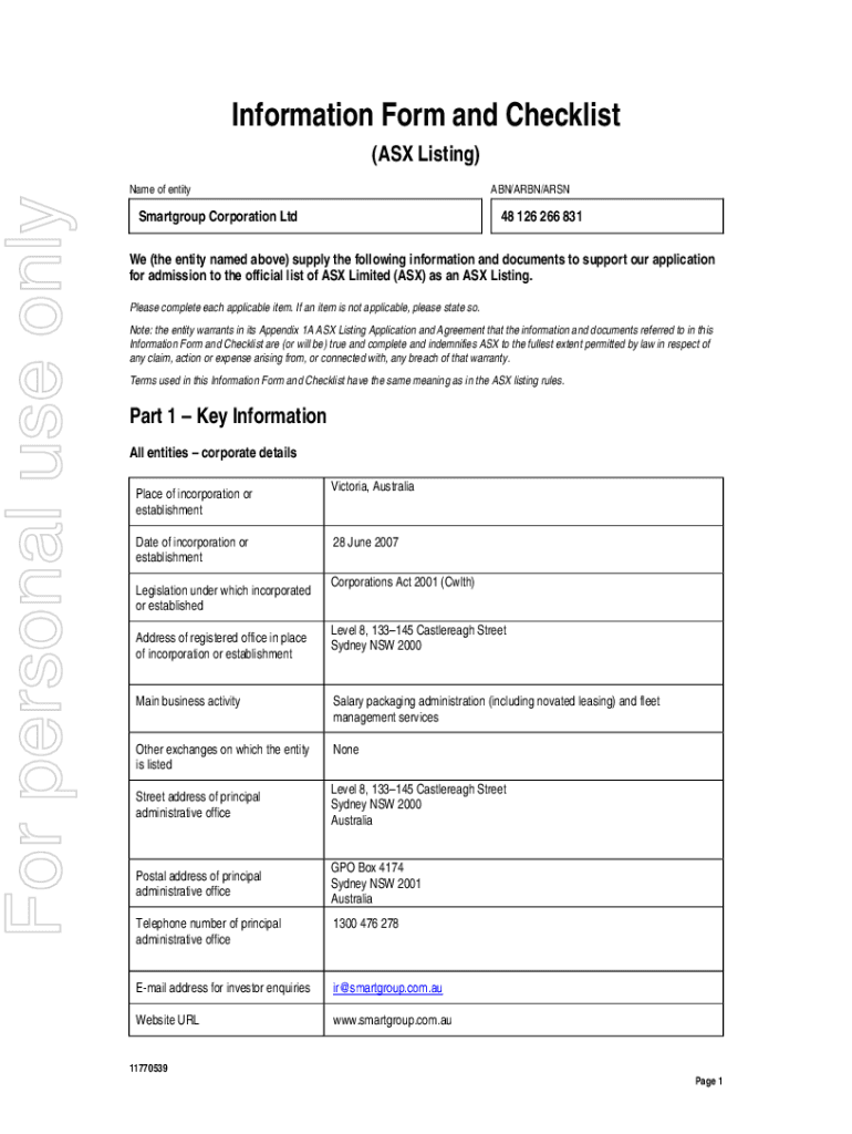Fillable Online Information Form and Checklist Annexure III (Foreign ...