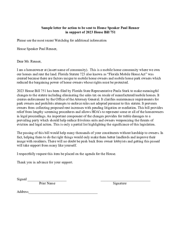 Fillable Online Sample letter for action to be sent to House Speaker Paul ... Fax Email Print ...