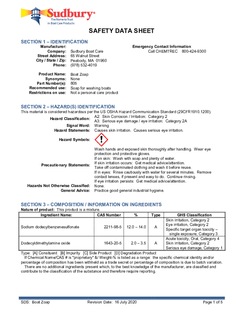 Fillable Online Material Safety Data Sheets and their relevance to ...