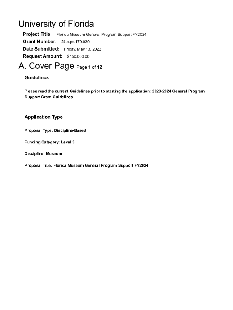 Fillable Online University of Florida A. Cover Page Page 1 of 12 Fax ...