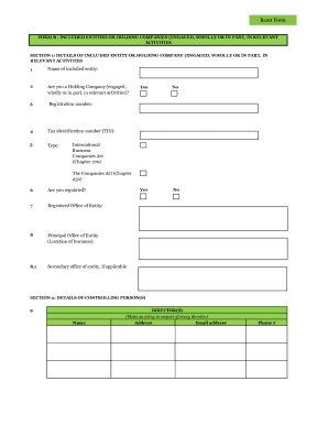 Fillable Online Economic Substance Act, Form BIncluded Entities Or ...