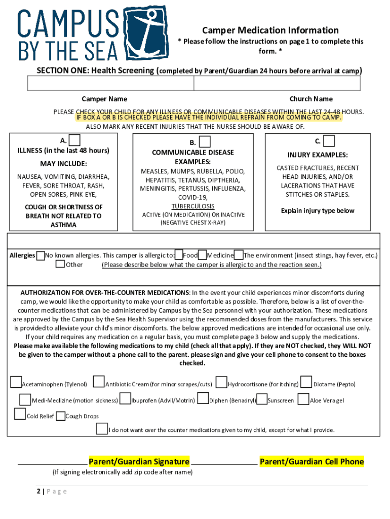 Fillable Online health screening form Fax Email Print - pdfFiller
