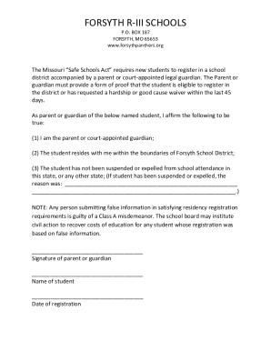 Fillable Online SAFE SCHOOLS ACT 26 ENROLLMENT AFFIDAVIT Fax Email ...