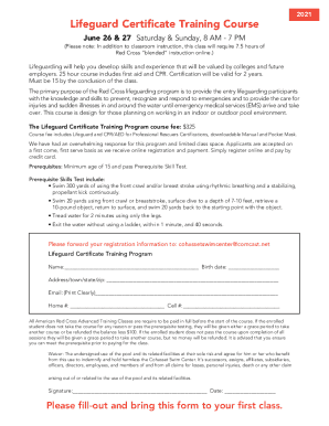 Fillable Online AQS04: Lifeguard Course Certification - Duke Rec Fax ...