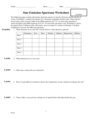 Fillable Online Star Emission Spectra Answer sheet.docx - Name: Xavier ...