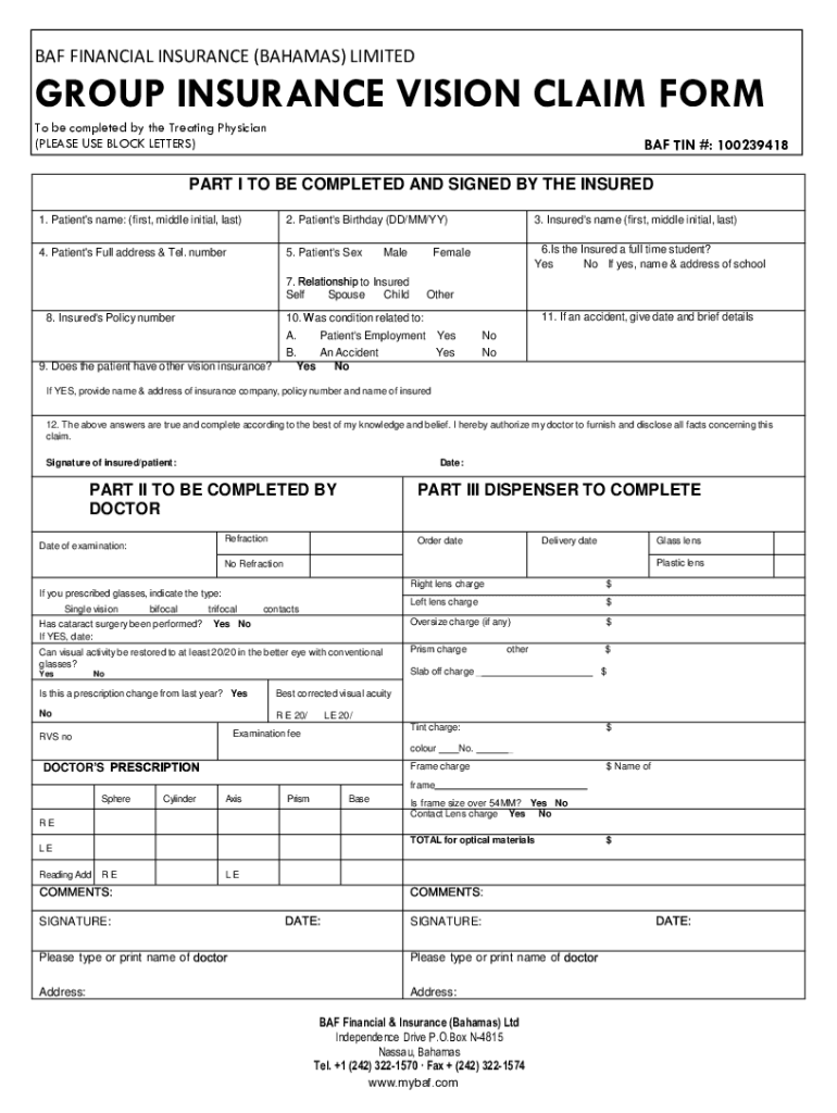 Fillable Online Baf Insurance Cayman Form - Fill Out and Sign Printable ...