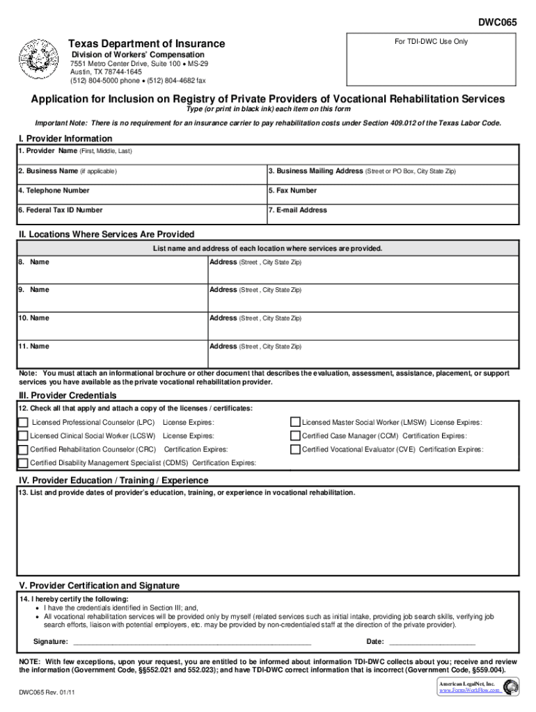 Fillable Online DWC Form-053, Employee Request to Change Treating ...