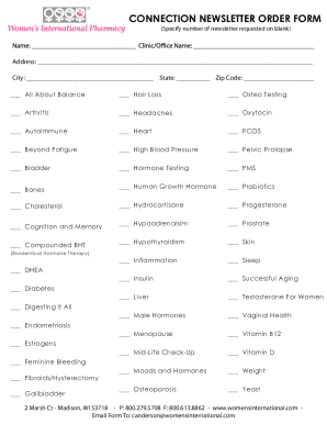 Fillable Online connection newsletter order form Fax Email Print ...
