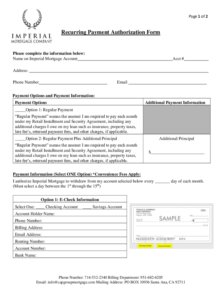 Fillable Online Fill Out FormImperial Mortgage Services Fax Email Print - pdfFiller