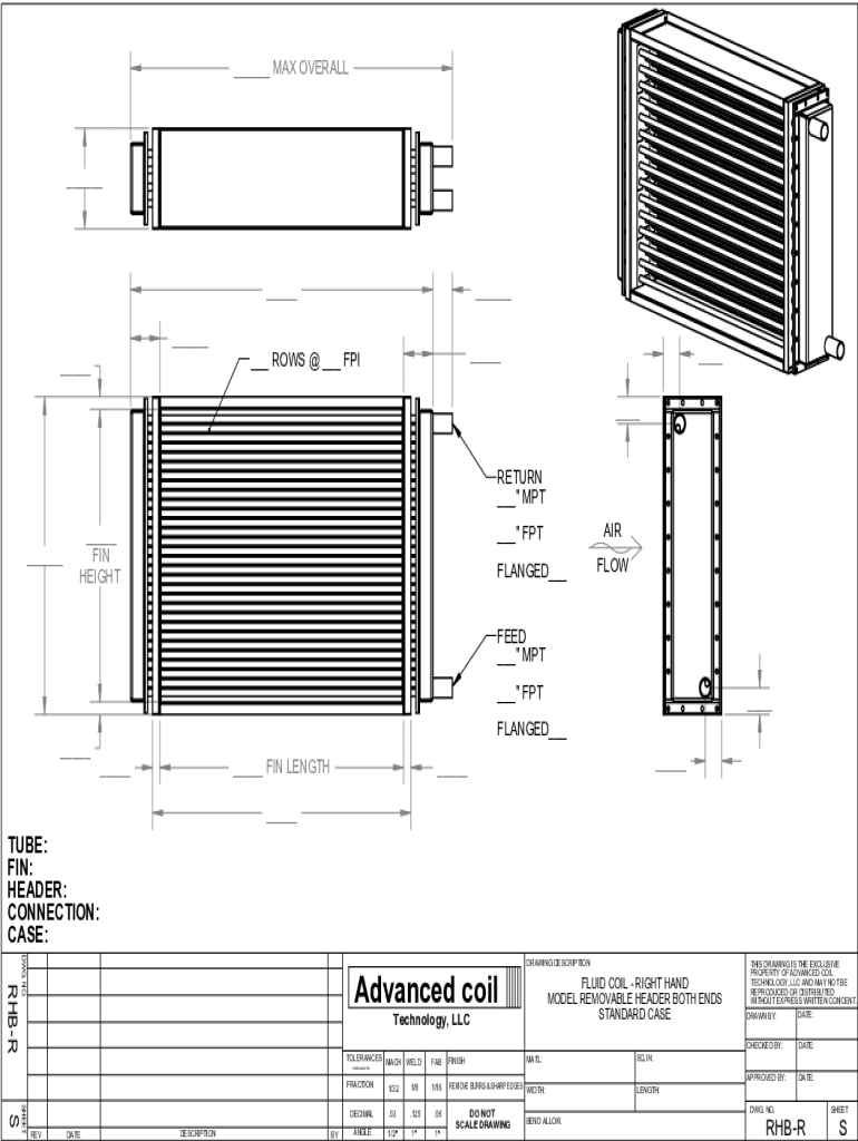 Fillable Online FLUID COIL - RIGHT HAND - MODEL REMOVABLE HEADER BOTH ...