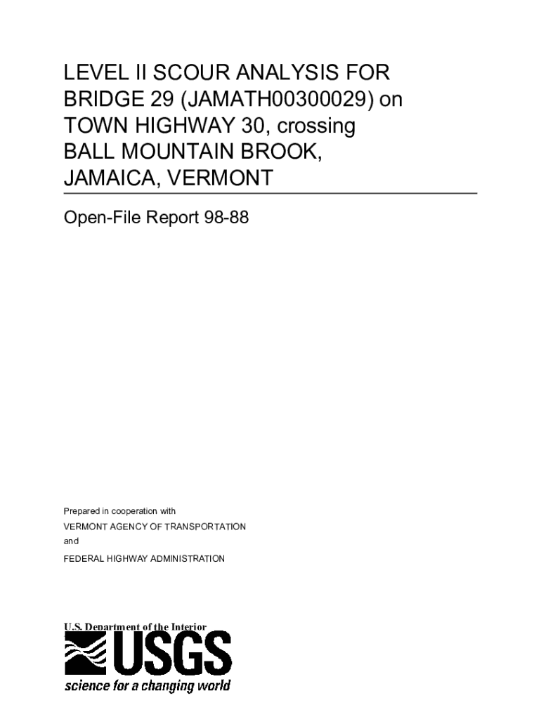 Fillable Online pubs usgs Scour Critical Bridge Plan of Action and Recommendations Fax Email ...