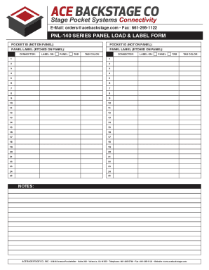 Fillable Online MP-100 SERIES PANEL LOAD & LABEL FORM Fax Email Print ...