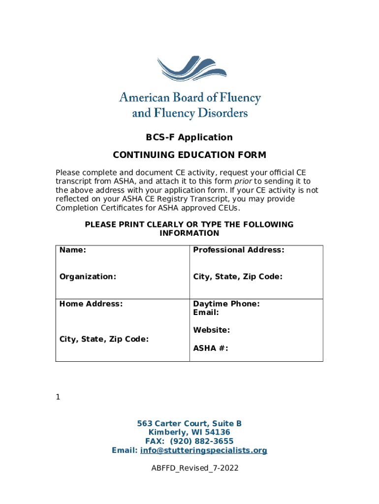 Five-Year Renewal Continuing Education Doc Template | pdfFiller