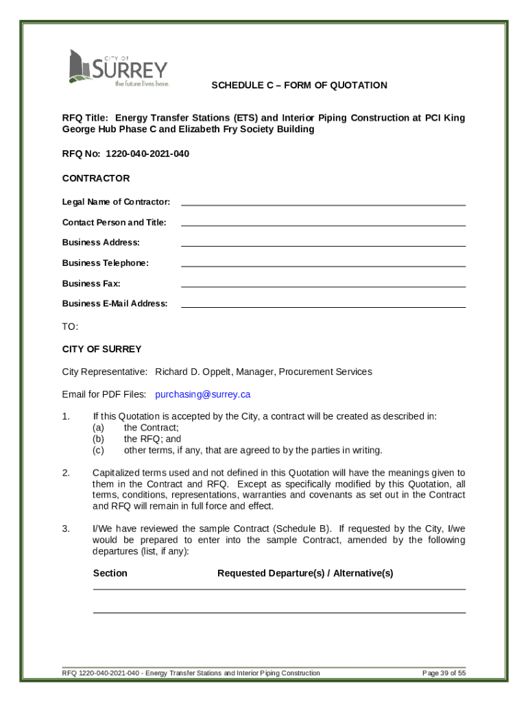 RFQ Title:Energy Transfer Stations (ETS) and Interior Piping ...