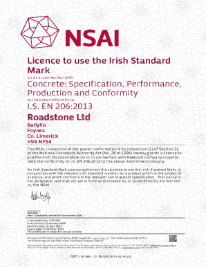 Fillable Online Licence to use the Irish Standard Mark Fax Email Print ...