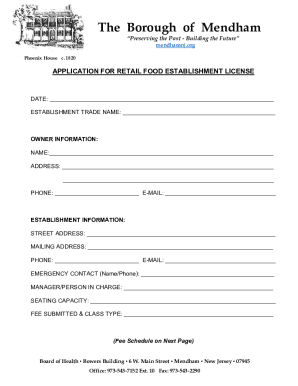 Fillable Online Event Food License Application Fax Email Print - pdfFiller