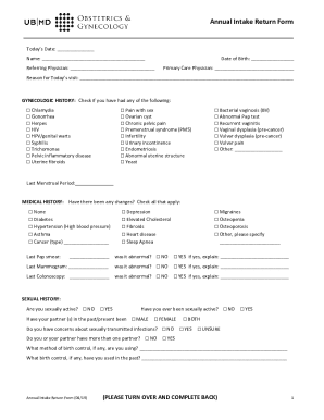 Fillable Online Annual Intake Return Form Fax Email Print - pdfFiller