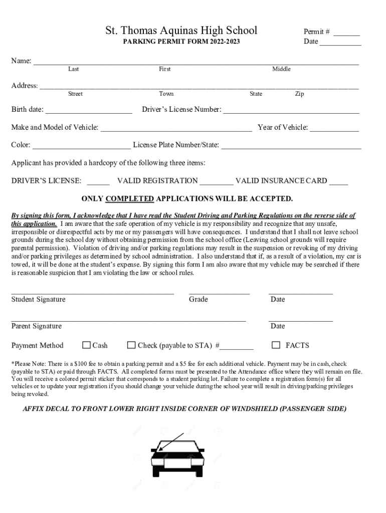 Fillable Online Admission Forms & EnrollmentSt. Thomas Aquinas School ...