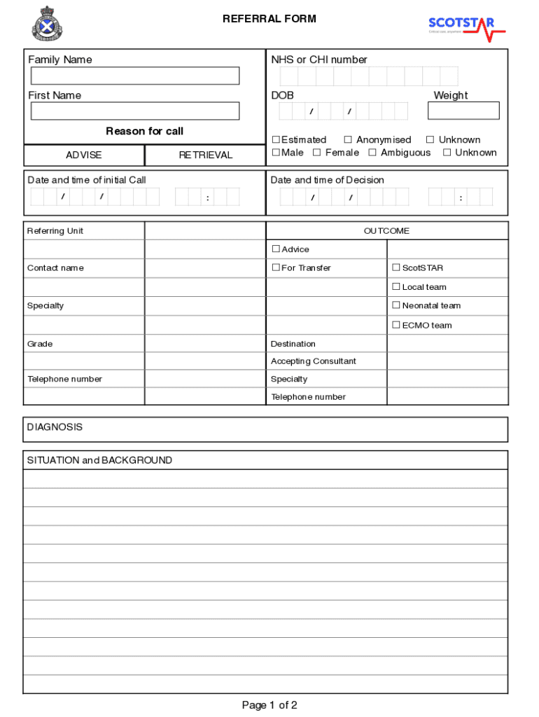 Fillable Online ScotSTAR referral form V3 Fax Email Print - pdfFiller