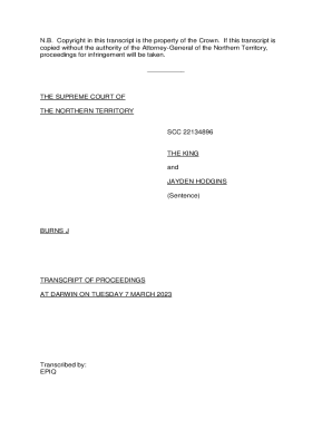 Fillable Online supremecourt nt gov Crown Copyright: An Overview for ...