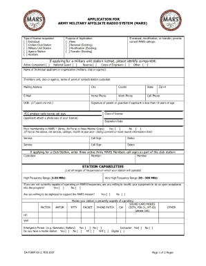 Fillable Online application to operate a mars station - form am-1 Fax ...