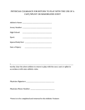 Fillable Online Cast/Splint Form Fax Email Print - pdfFiller