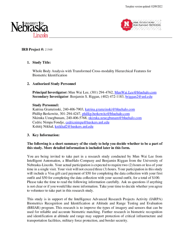 Fillable Online engineering unl Informed Consent UNL template(2) Fax ...