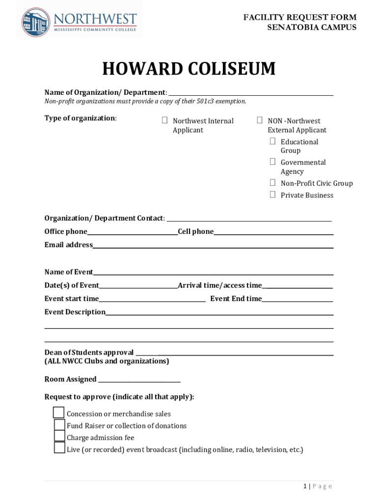 Fillable Online HOWARD COLISEUM Fax Email Print - pdfFiller
