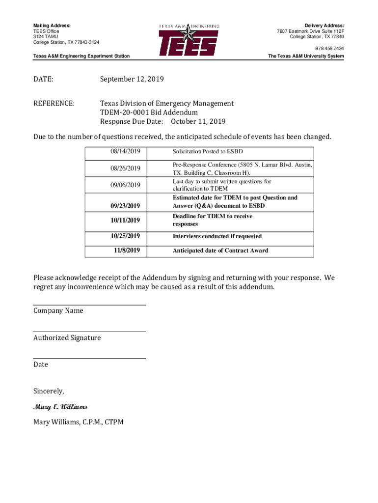 Fillable Online Texas Division of Emergency Management TDEM-20-0001 ...