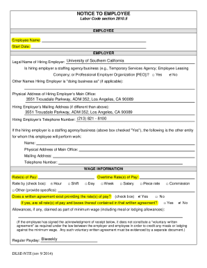 Fillable Online keck usc Labor Code2810.5 - Required Written Notice to ...