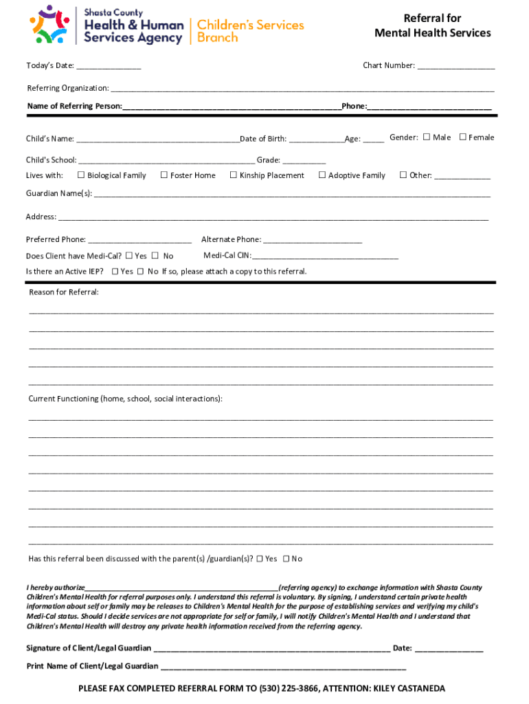 Fillable Online Child Intake Packet Fax Email Print - pdfFiller