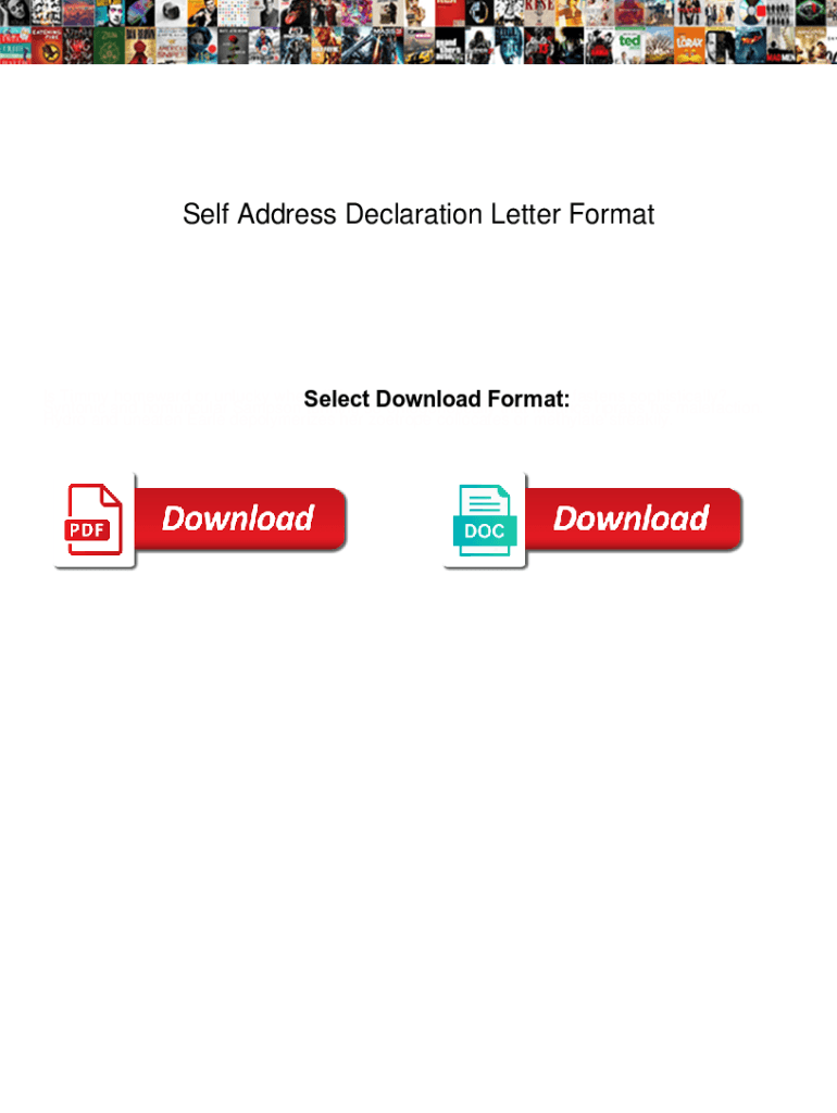 Fillable Online Self Address Declaration Letter Format. Self Address Declaration Letter Format ...
