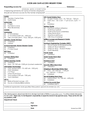 Fillable Online DOOR AND GATE ACCESS REQUEST FORM Fax Email Print ...