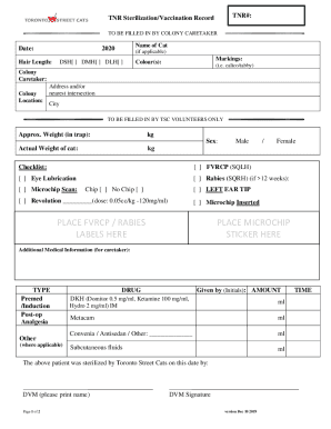 Fillable Online TNR Appointment Request Form - Humane Ohio Fax Email ...