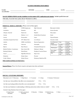 Fillable Online Universal Medication Form and Instruction Sheet Fax ...