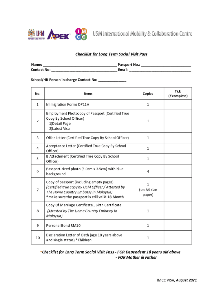 Fillable Online Checklist of Necessary Documents for U Visa Applicants Fax Email Print - pdfFiller