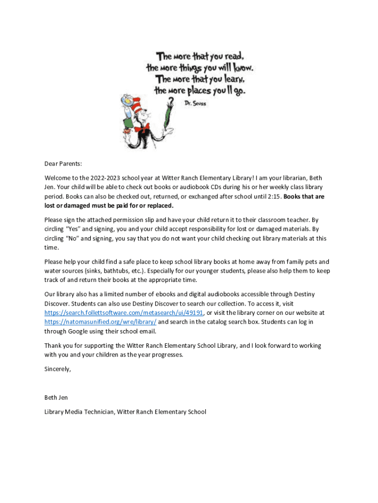 Fillable Online Beth Jen: Witter Ranch Elementary's Library Media Tech ...