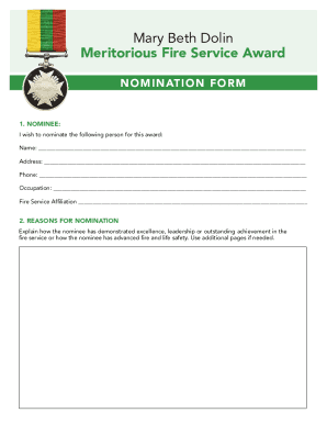 Fillable Online SCNMBD Award - Nomination Form. SCNMBD Award - Nomination Form Fax Email Print ...