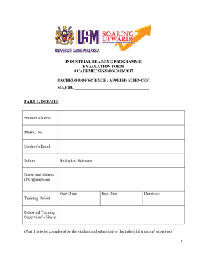 Fillable Online bio usm ACADEMIC TRAINING EVALUATION FORM Fax Email ...