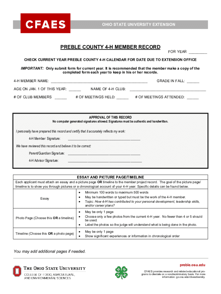 Fillable Online preble osu Forms and Applications - Preble County Fax Email Print - pdfFiller