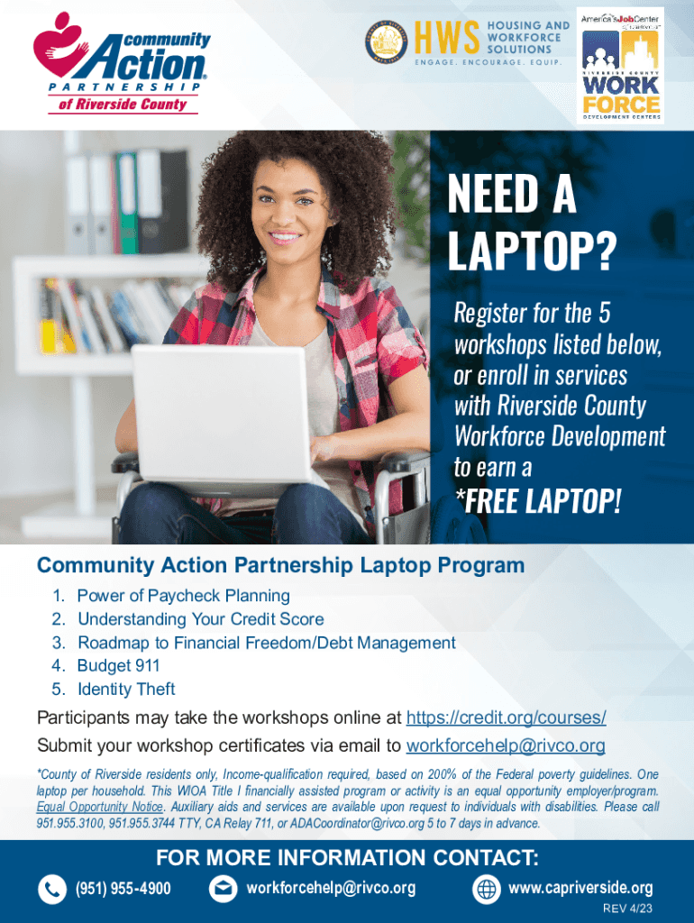 Fillable Online Community Action Cares LAPTOP APPLICATION Fax Email ...