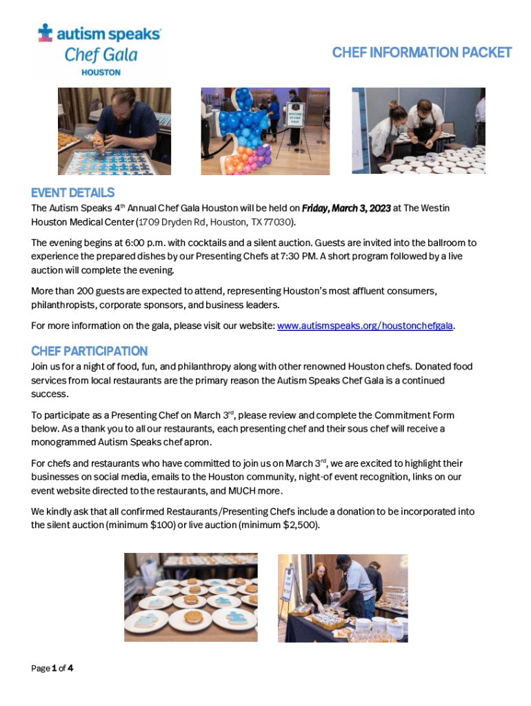 Fillable Online act autismspeaks Autism Speaks Chef Gala Houston Fax ...