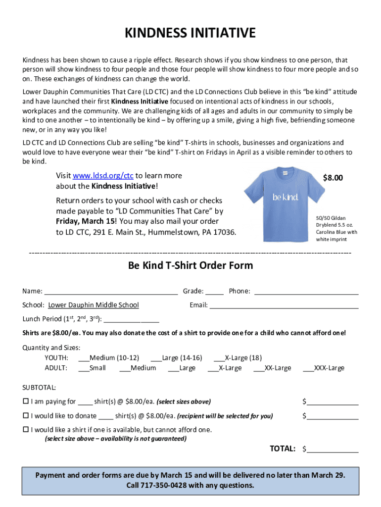 Fillable Online The power of kindness: the ripple effect of being nice ...