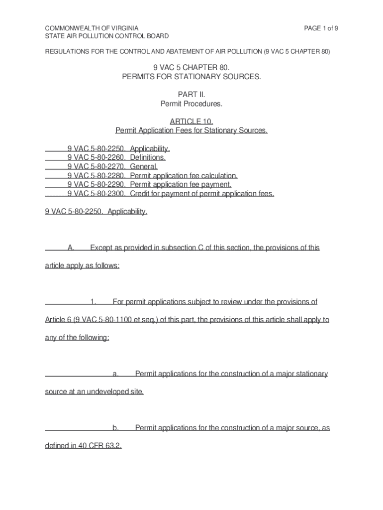 Fillable Online STATE AIR POLLUTION CONTROL BOARD CHAPTER 80 ... Fax ...