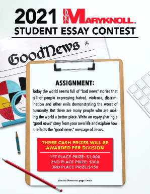 Fillable Online STUDENT ESSAY CONTEST Fax Email Print - pdfFiller