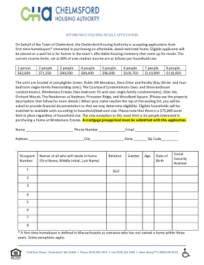 Fillable Online CHELMSFORD AFFORDABLE HOUSING PLAN FINAL ... Fax Email ...