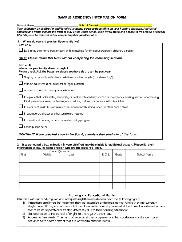 Fillable Online SAMPLE Residency - Enrollment Form ME Fax Email Print - pdfFiller
