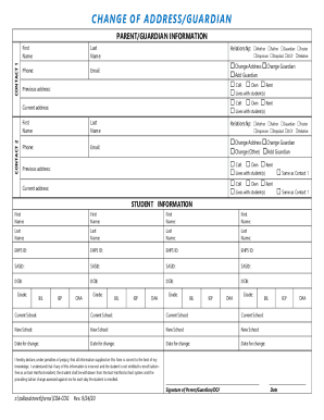 Fillable Online How do I change a guardian email on my child's ... Fax ...