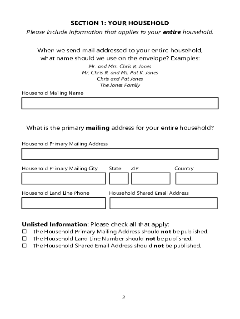 Fillable Online Parish Census Form - St. Matthias Catholic Parish Fax ...